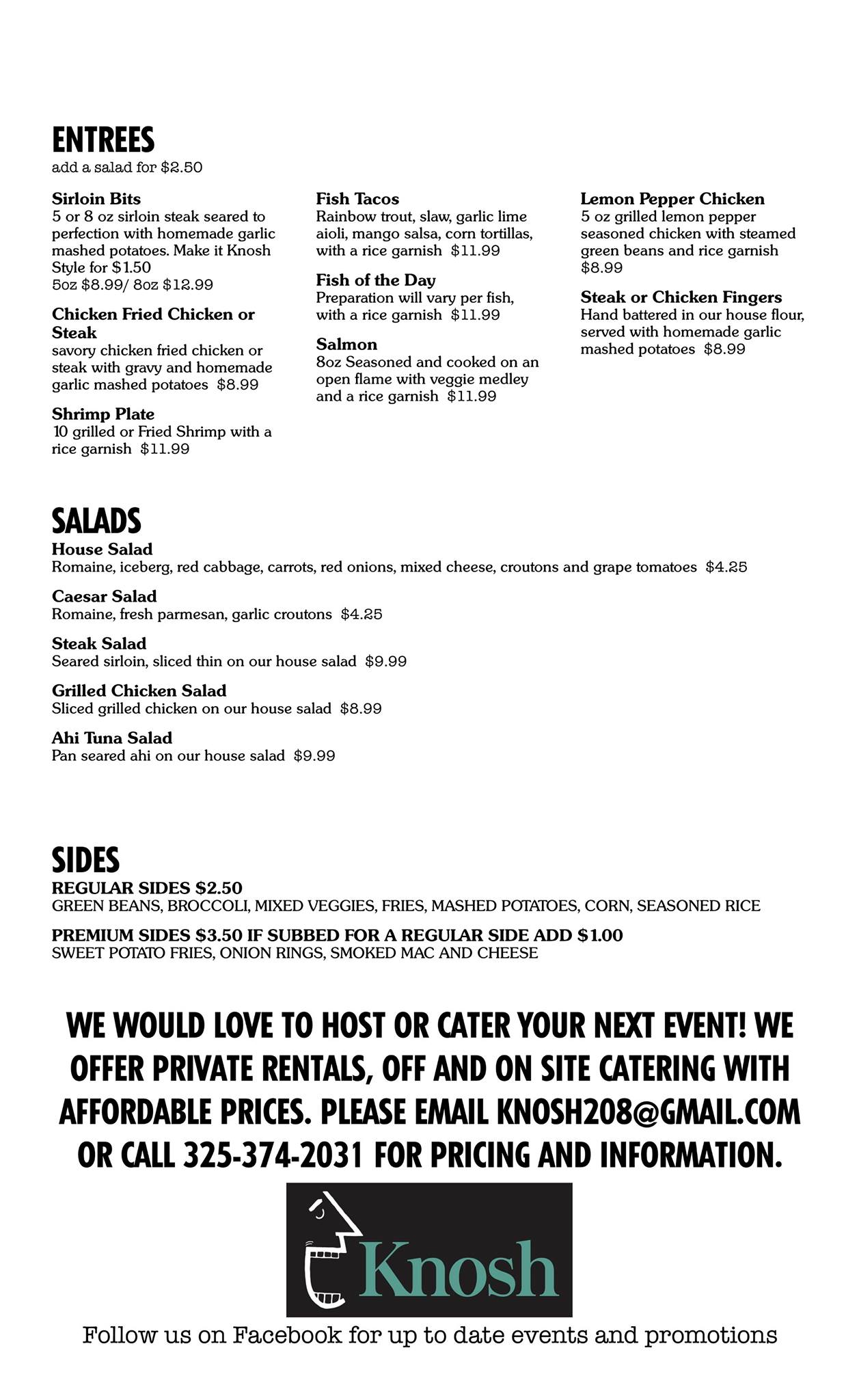 Knosh Rides Again at the Former Sealy Flats Cafe