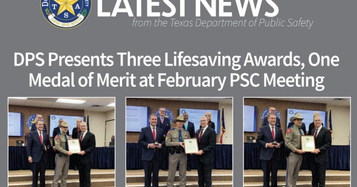 DPS Honors 3 Troopers for Life Saving Actions