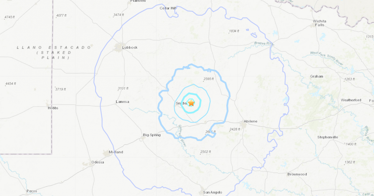 USGS: Cluster of Earthquakes in the Big Country Saturday