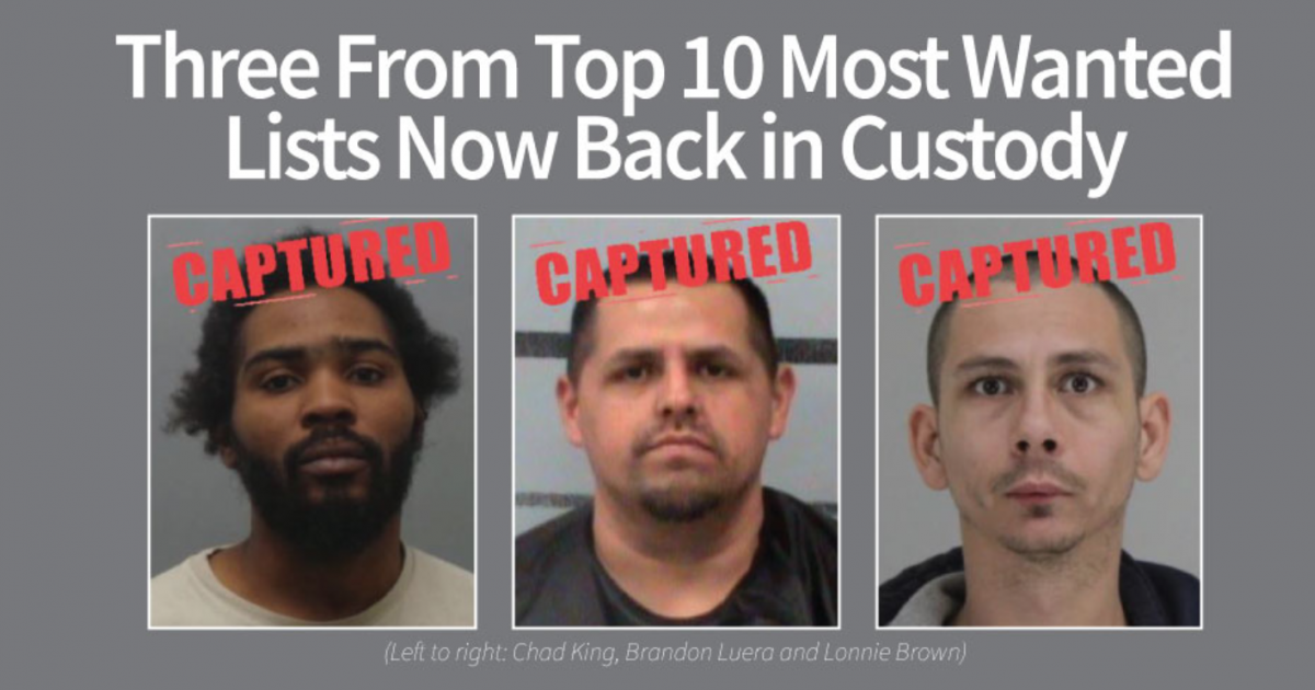 DPS: 3 Most Wanted Bad Guys Back Behind Bars