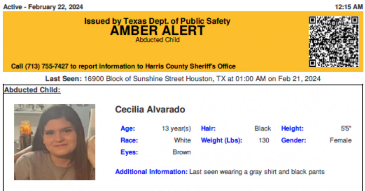 Amber Alert Issued for Houston Area Teen in Grave Danger
