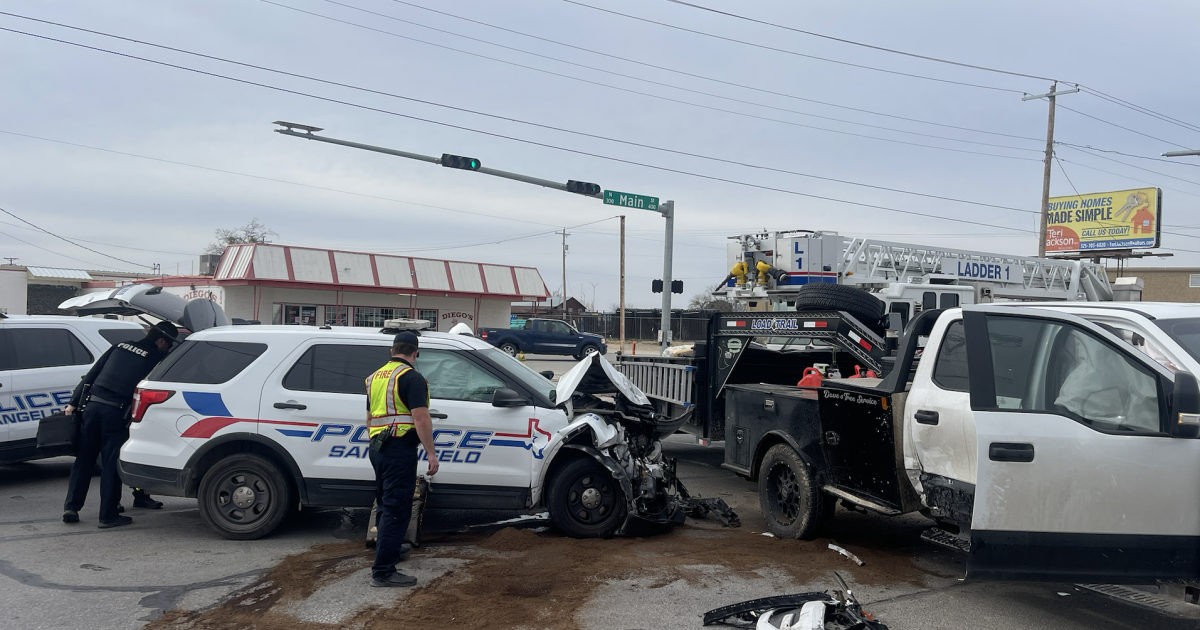 San Angelo Police Cruiser and Ford F350 Crash