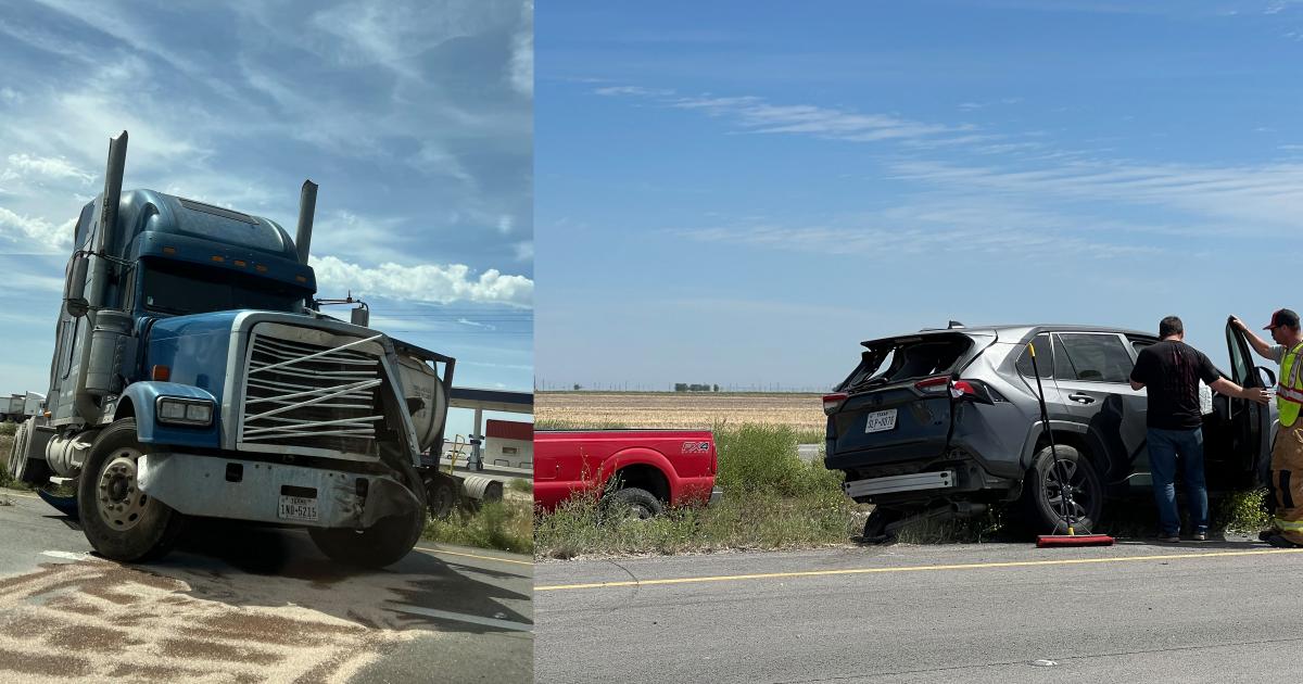 Semi and Car Crash on South US Highway 87