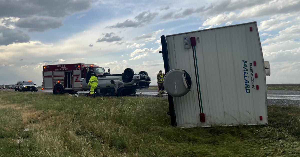 Wind-Whipped RV Rollover In Wall