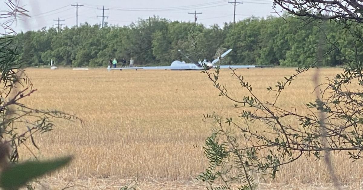 Border Patrol Drone Out of Mathis Field Crash Lands in Field