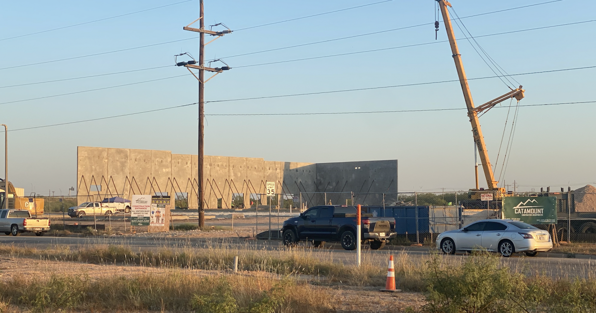 Walls Go Up at San Angelo Amazon Facility