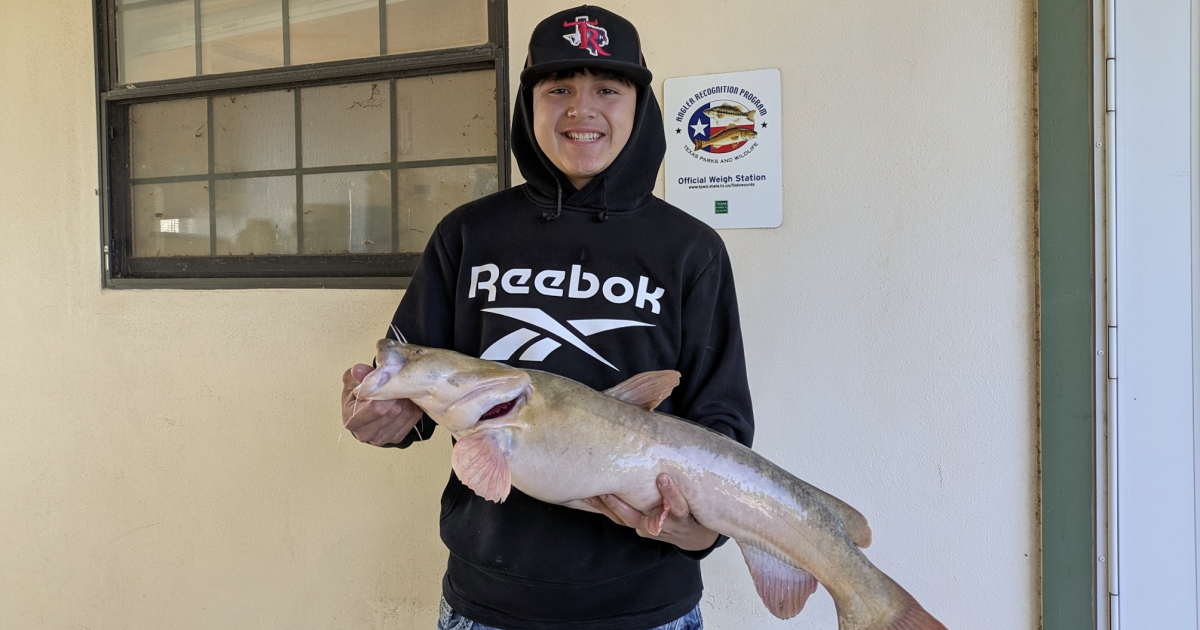Junior Angler Catches Record Catfish at Twin Buttes