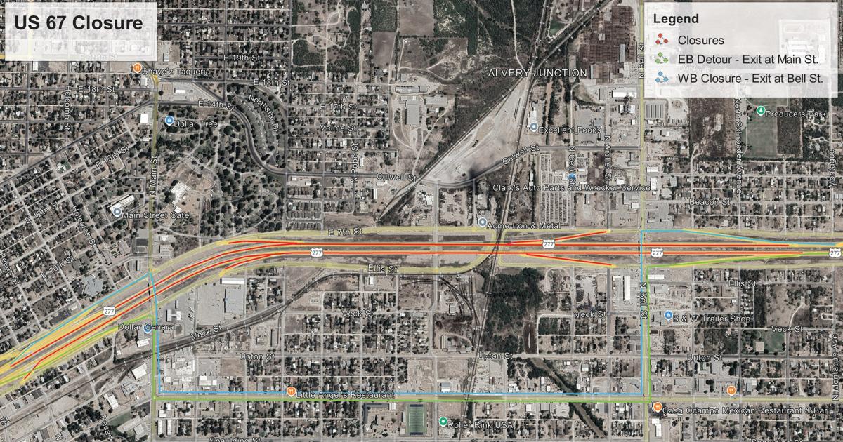 Loop 306 Closed in San Angelo for Flood Damage Assessment