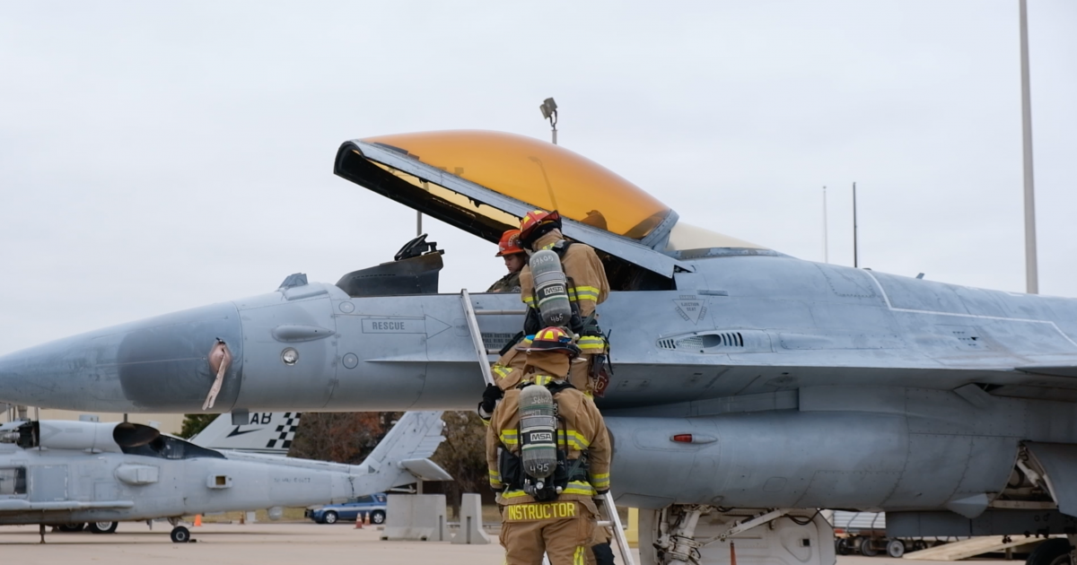 WATCH: Goodfellow AFB Adds F-16 Trainer to Firefighter Program ...
