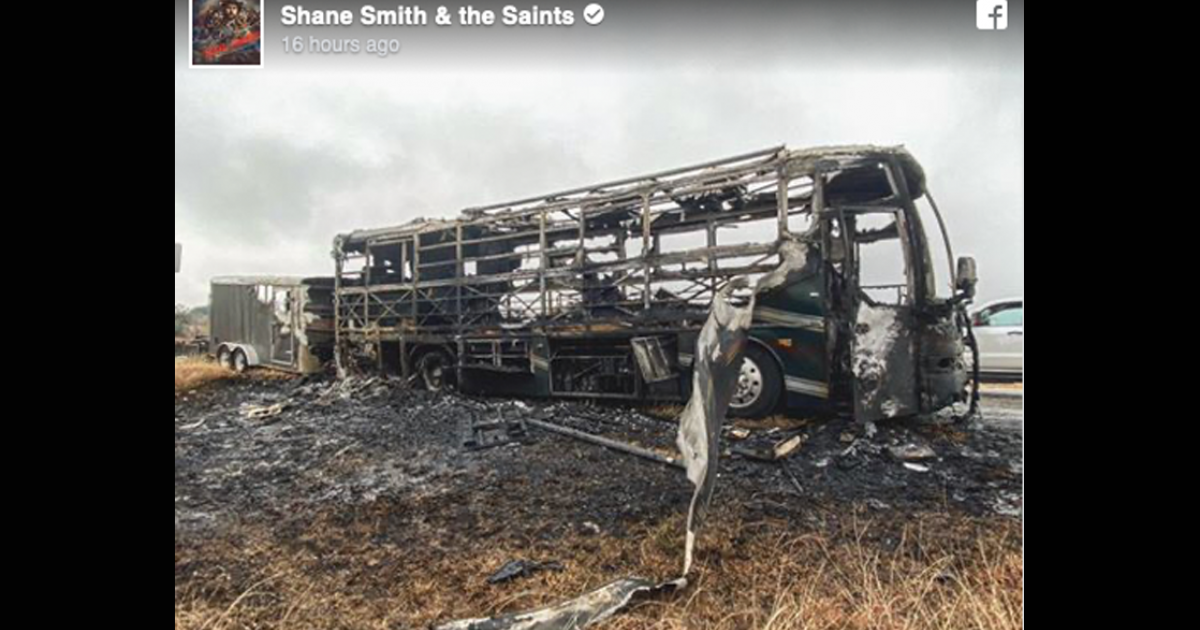 Shane Smith & The Saints' Tour Bus Goes Up In Flames