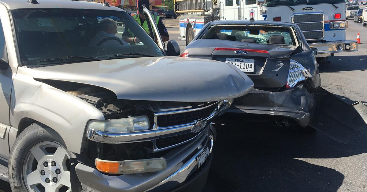 Big Suburban, Ford Fusion Crumpled in Crash