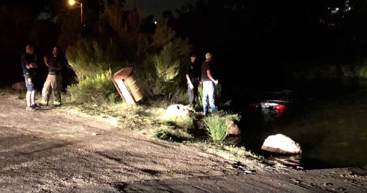 Stolen BMW Discovered in Concho River With It's Lights On