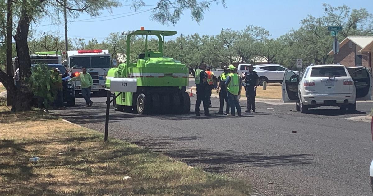 WATCH: Paving Roller Crashes into SUV in North San Angelo