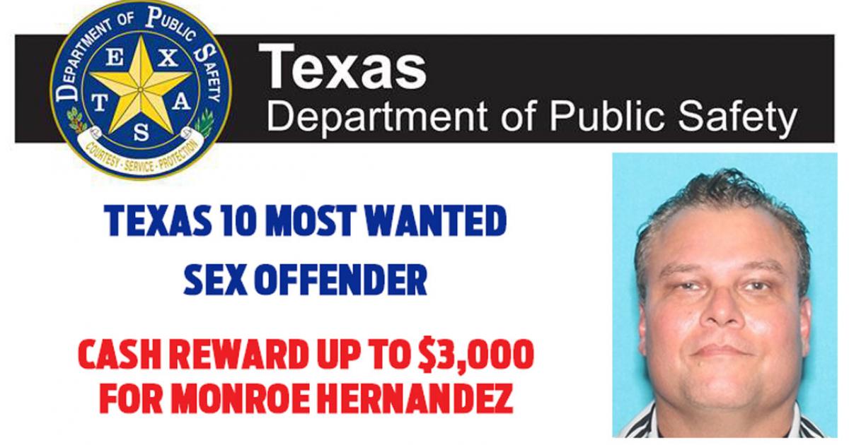 DPS Offers Reward for Another Most Wanted Sex Offender DPS Offers Reward for Another Most Wanted Sex Offender