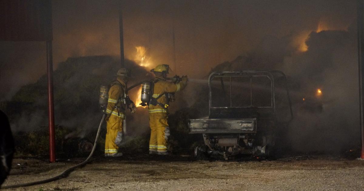 Multiple Volunteer Fire Departments Battle Barn Fire in Grape Creek