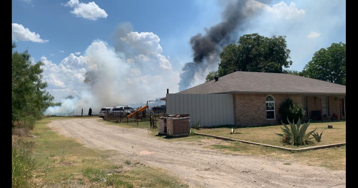 Watch: Grass Fire Threatens Goodfellow AFB Neighborhood