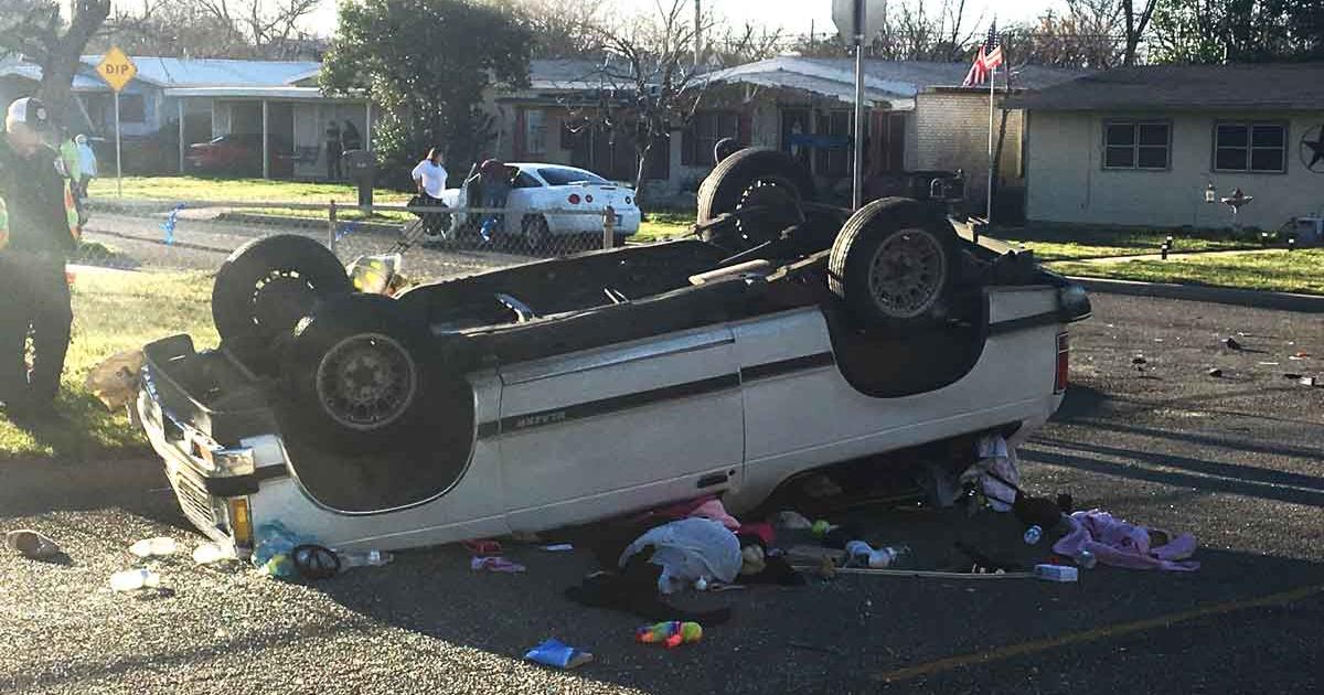 Tiny Chevy Cobalt Topples Big Chevy Blazer in Rollover Crash on Howard