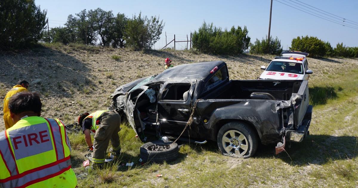 Chevy Truck Destroyed, 2 Injured in Rollover Crash on US 277