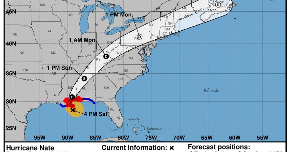 Hurricane Nate Fills in the Gap of Destruction Between Harvey in Texas ...