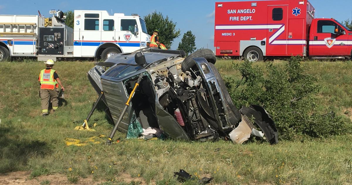 2016 Ford F-150 Rolls Off HWY 277, Driver Trapped
