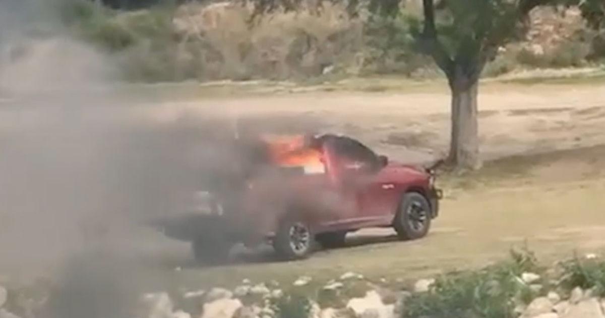 Ram Truck Bursts into Flames Near Concho River