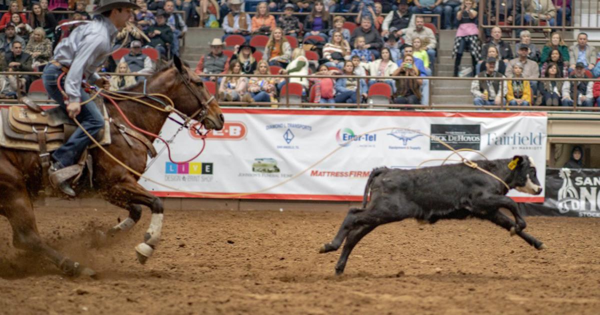 San Angelo's Tie-Down Roper Ty Harris Sits in First Place After 2 Runs