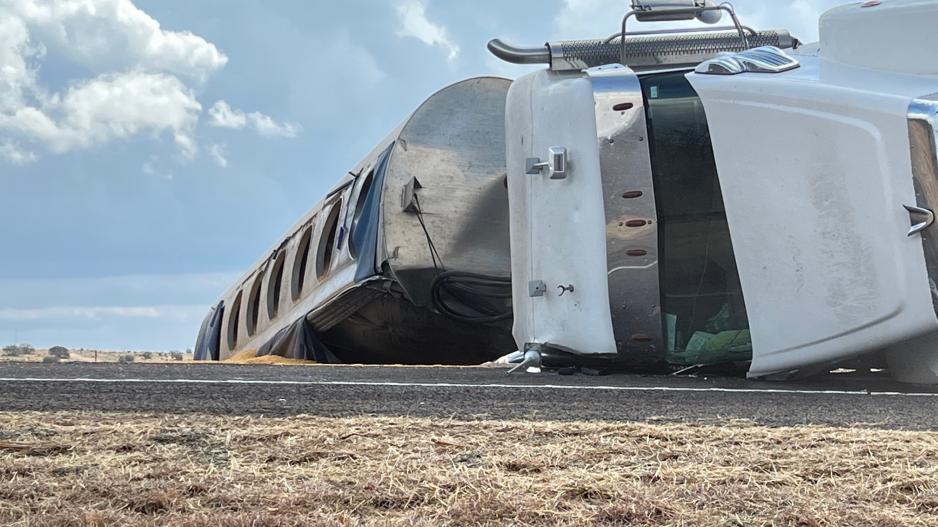 WATCH: Big Rig Crash Blocks Traffic in front of Goodyear Proving ...