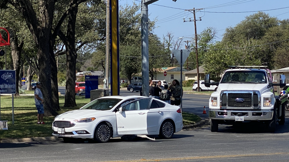 WATCH: Two Vehicle Crash at Angelo State University Monday