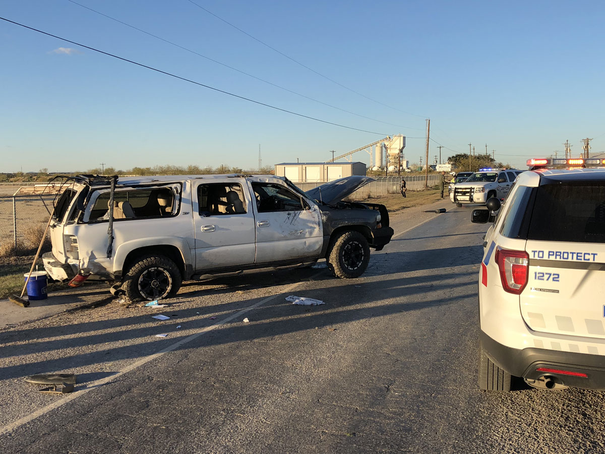 Suburban Rolls 2 or 3 Times in Crash that Closes Old Christoval Road
